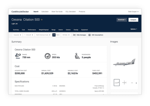 Aircraft Operating Cost Report | Conklin & de Decker | JSSI